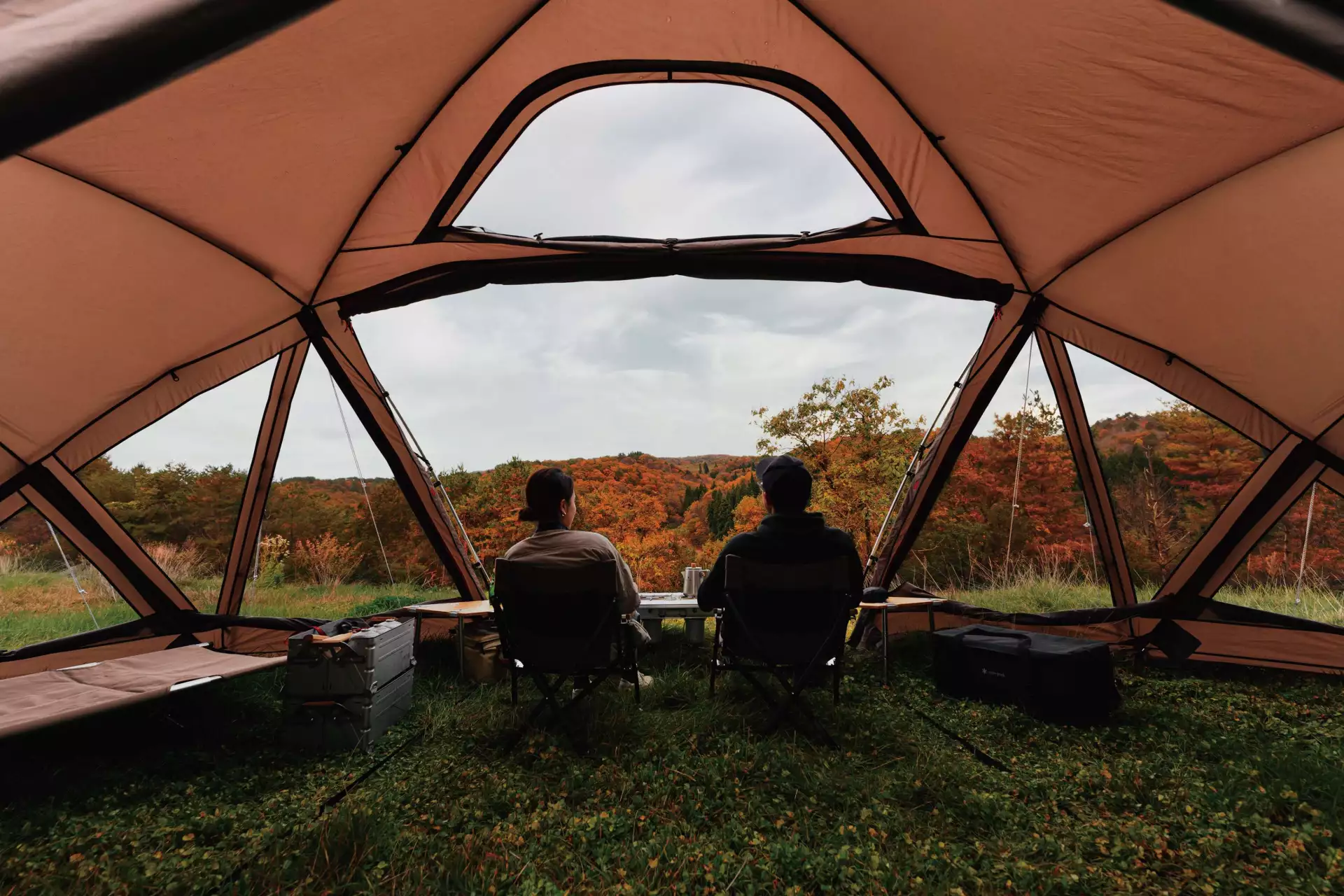 Snow Peak tent works as complete base camp and panoramic observatory