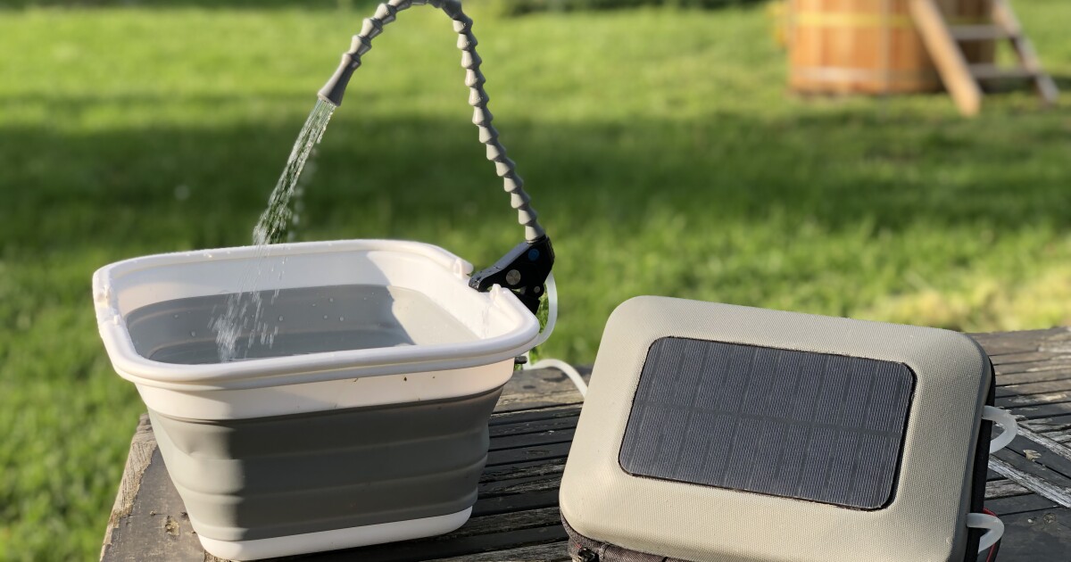 GoSun's solar-powered water purifier fits easily into a day pack