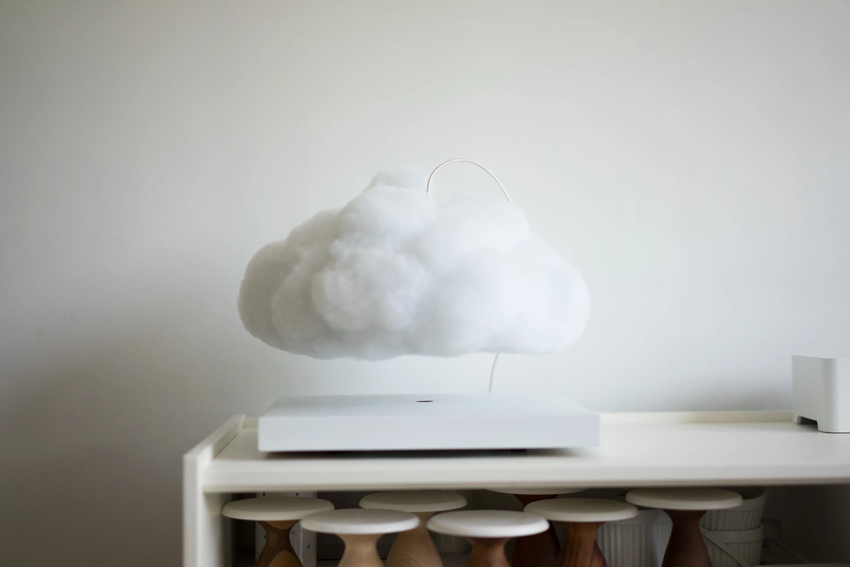 This floating cloud lamp is a mini thunderstorm for your coffee table