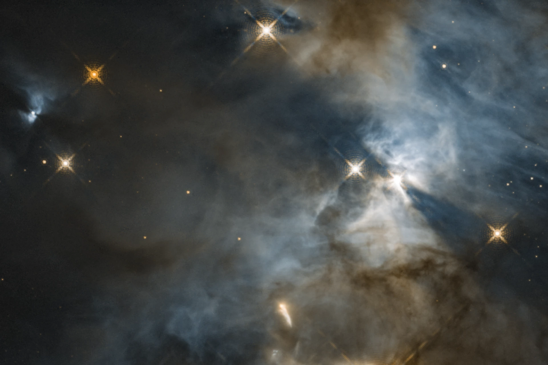 Hubble spies cosmic "Bat Shadow" flapping its wings
