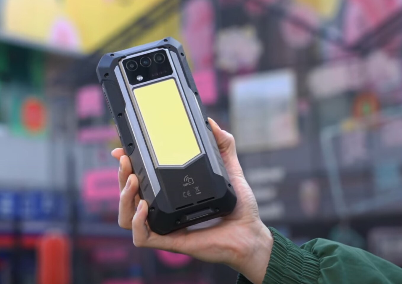Rugged phone boasts huge battery, powerful camp light and pico projector