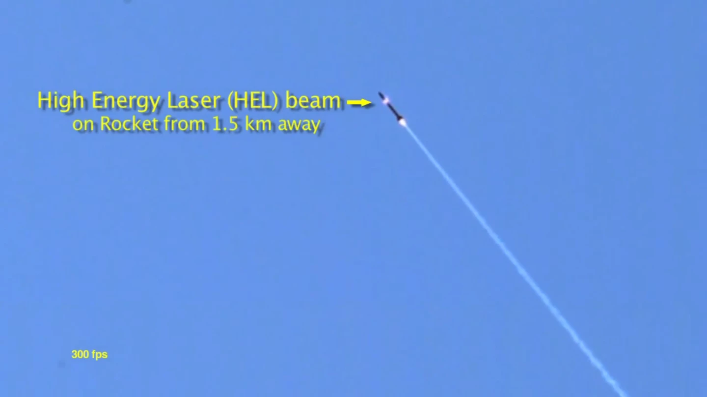 Video: High energy laser takes out rocket from 1.5 km