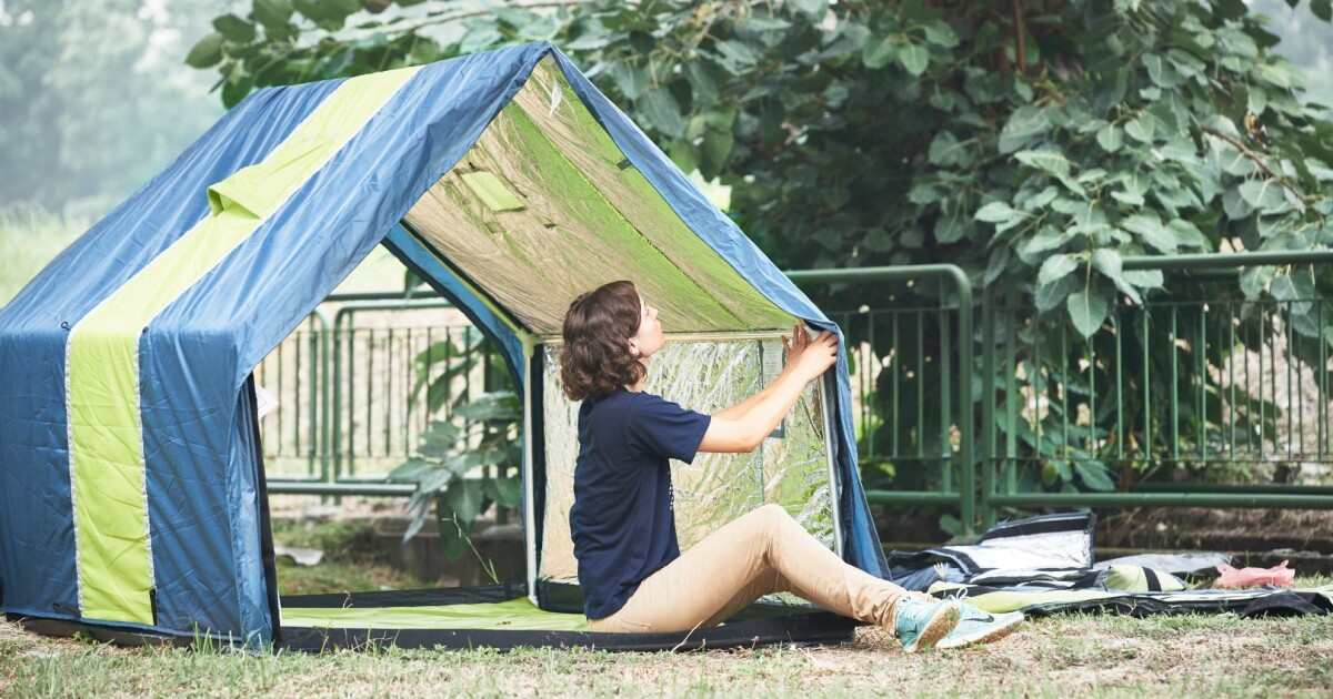 Reversible tent offers safe shelter for the homeless