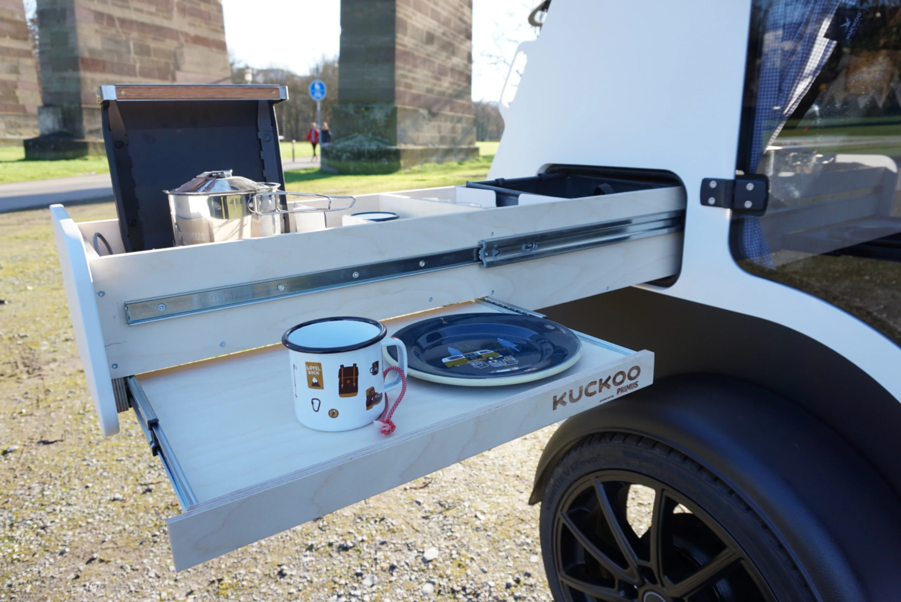 Kuckoo tiny camping trailer blows open big panorama with glass doors