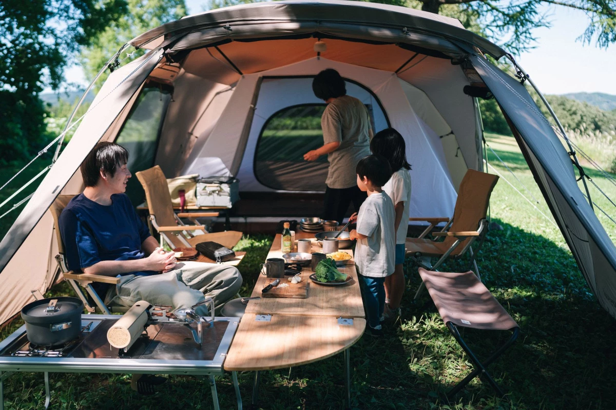 Snow Peak Land Nest multi-room family glamping tent
