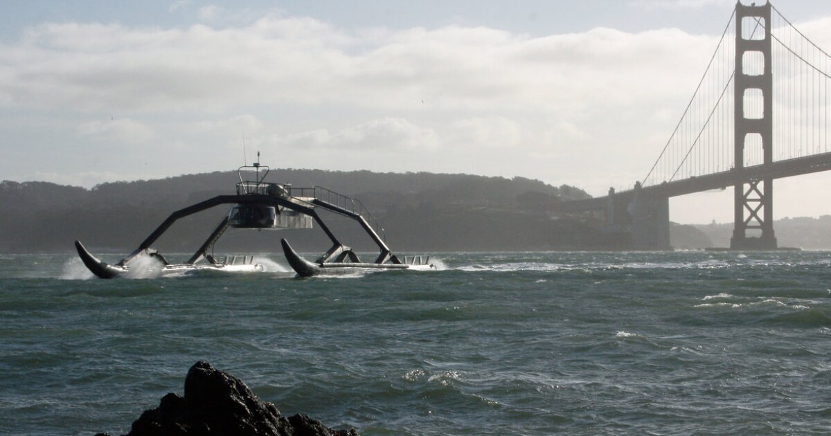 Spider-legged WAM-V suspension boats float over the waves