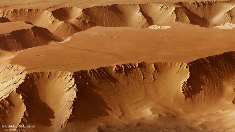 Mars Express captures rare "upside down" image of the Red Planet