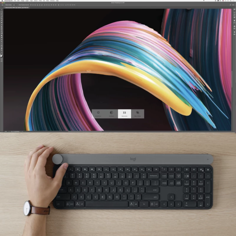 Smart keyboard dials up touch, tap and twist function shortcuts