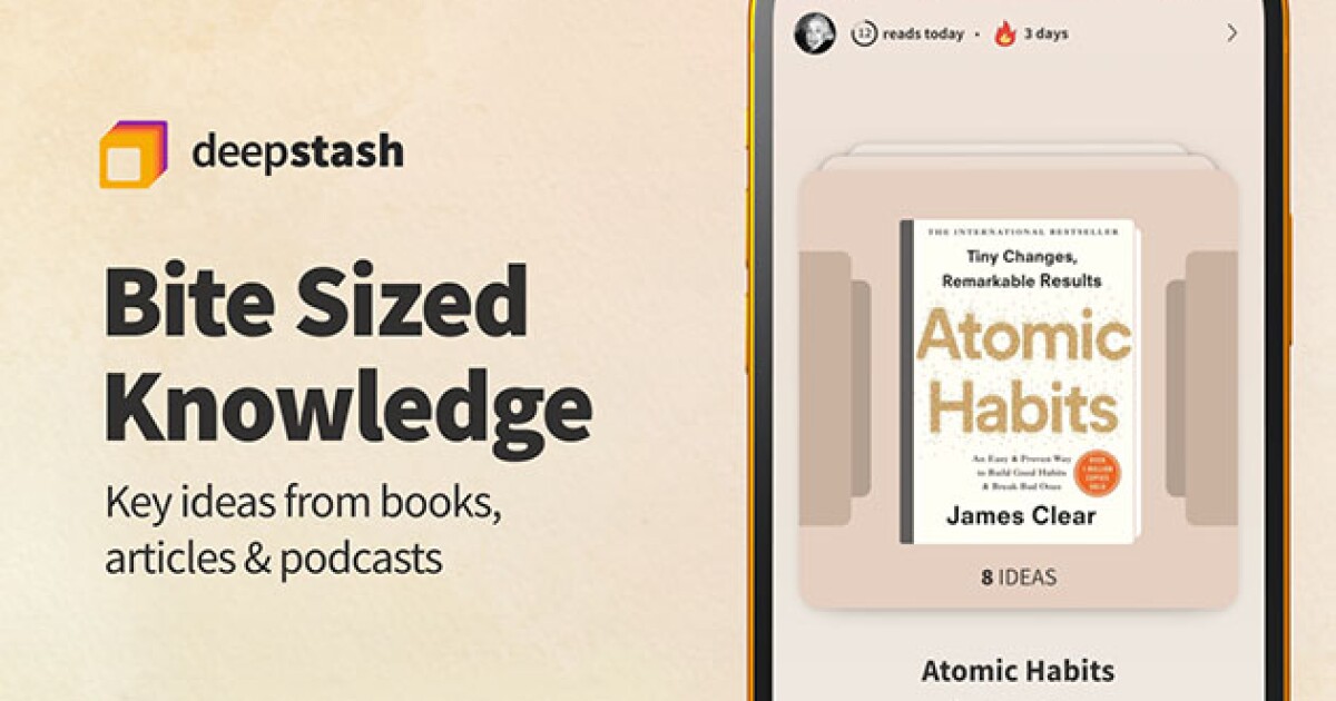 Become wiser and more productive in just minute a day with Deepstash
