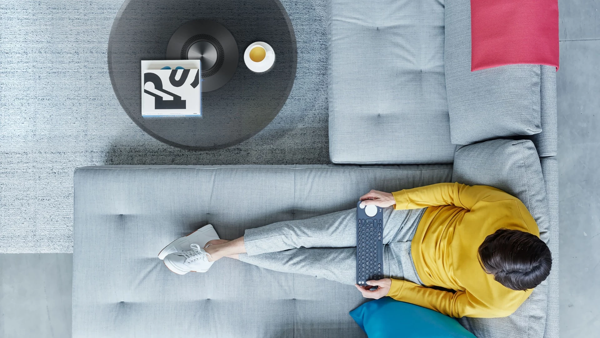 Bluetooth speaker topped with glass makes a surround sound coffee table