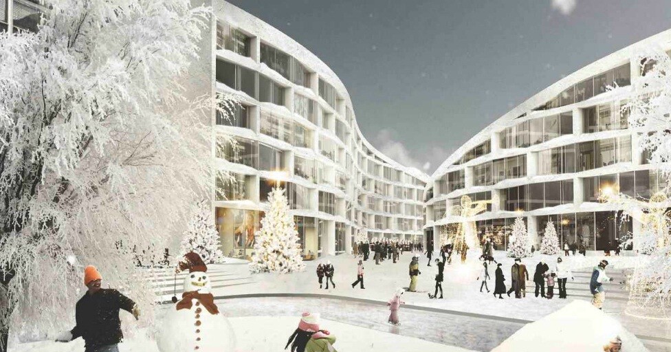 Futuristic Koutalaki Ski Village merges the mountain with the resort
