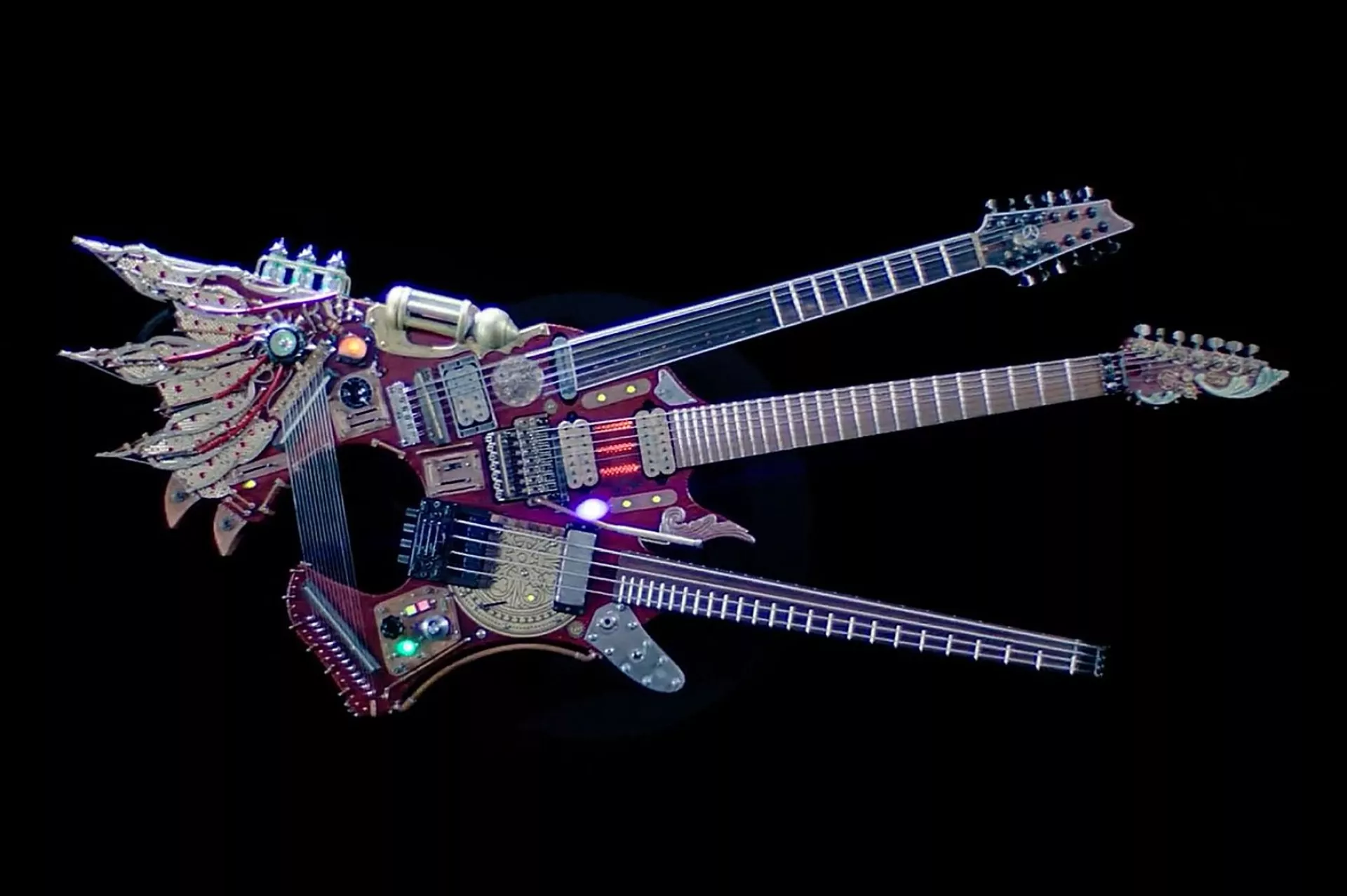 Ibanez reveals crazy three-necked Hydra guitar built for Steve Vai