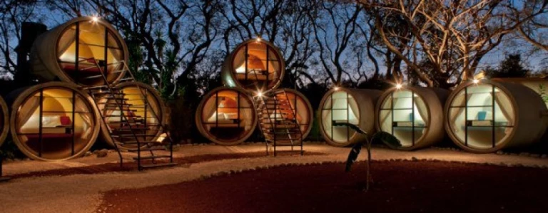 Mexico's recycled concrete tube hotel