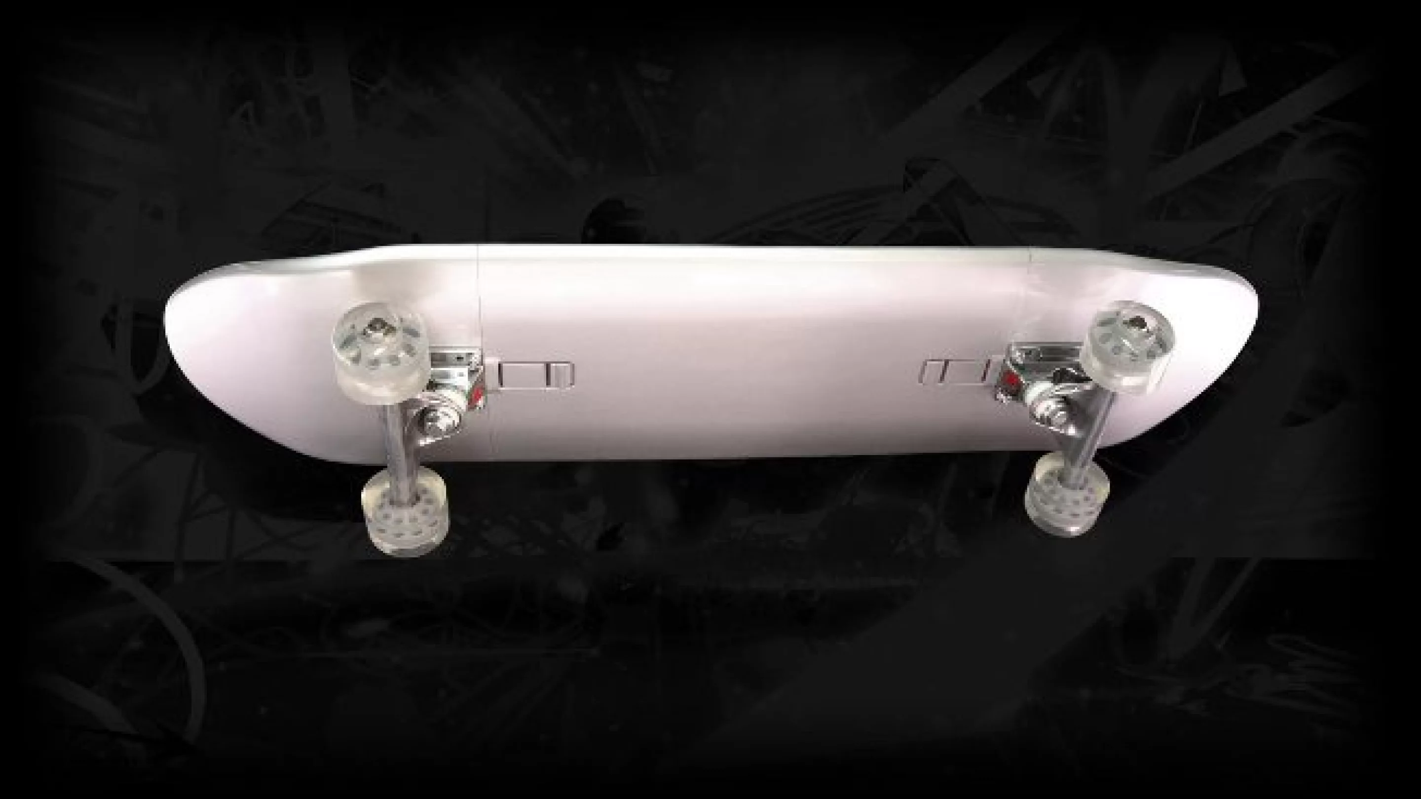 Snap folding skateboard slides in your backpack for easy transport