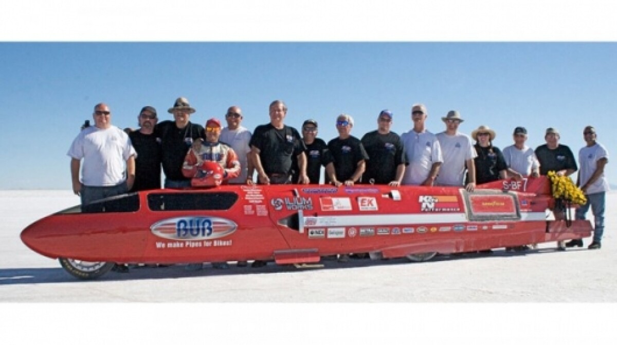 BUB 7 Streamliner motorcycle breaks 367mph for new world record