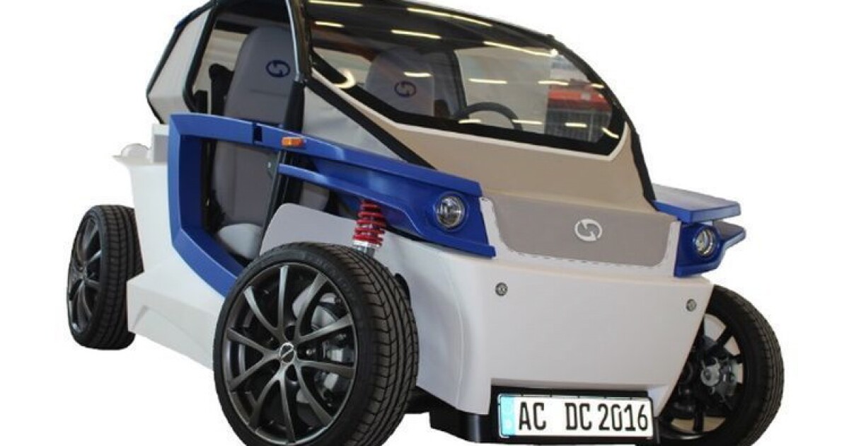 Prototype electric car made with a 3D printer
