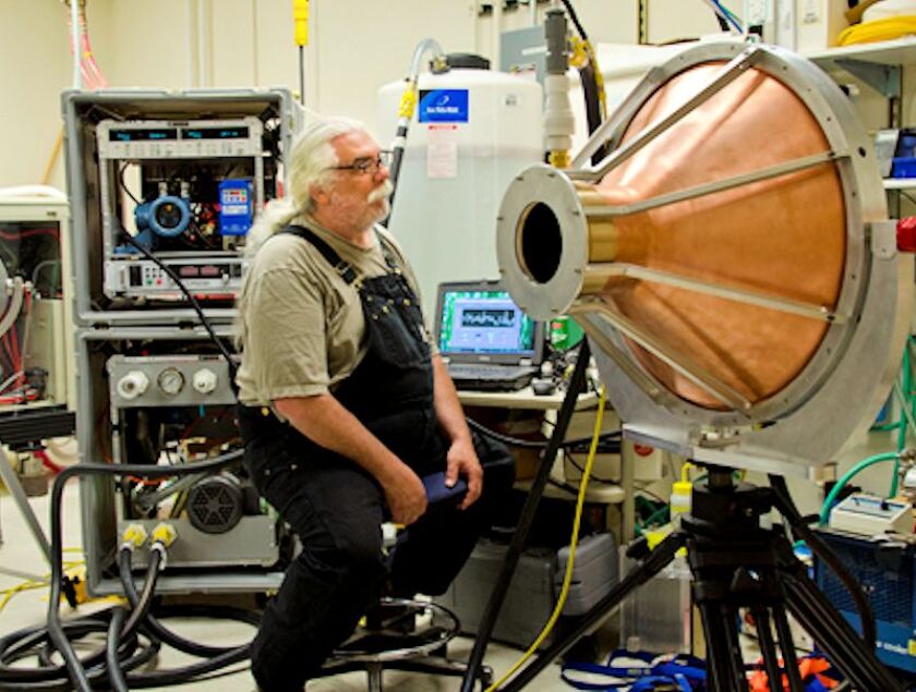 Measuring laser power with a mirror and a scale
