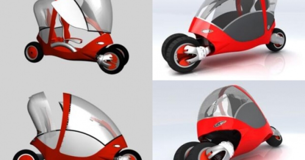 Motorcycle with two front wheels and speed-variable wheeltrack