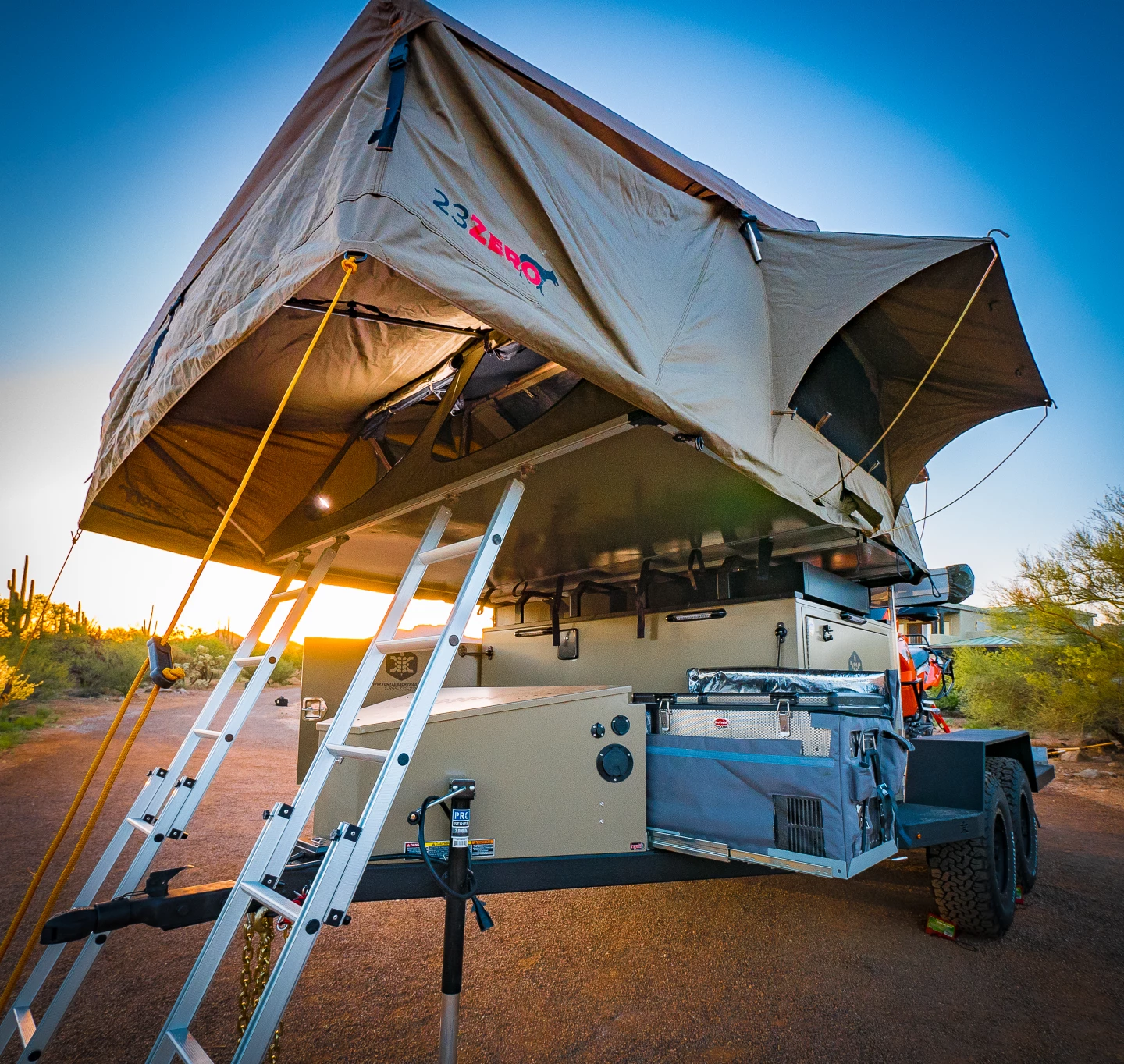 The Turtlebacker flatbed camping trailer plays hard, sleeps well