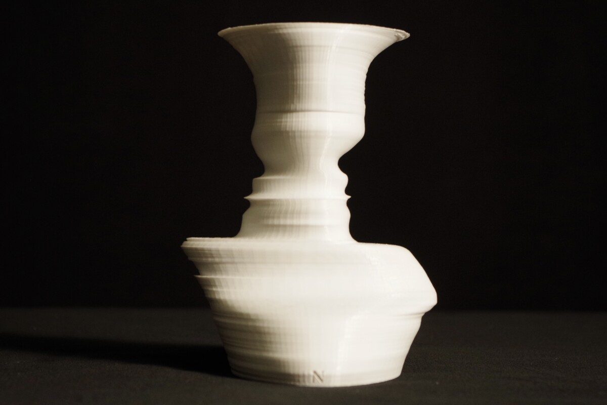 negative space face vase