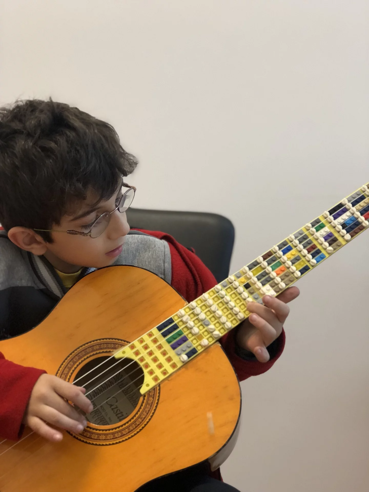 Exploring tones between the notes with the Lego Microtonal Guitar