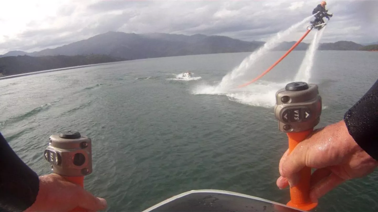 The Jetovator flying water bike adds momentum to the "firehose" market