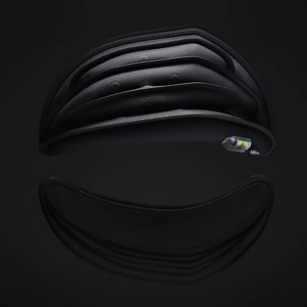 Micro-collapsible bike helmet packs flat, inflates in 30 seconds