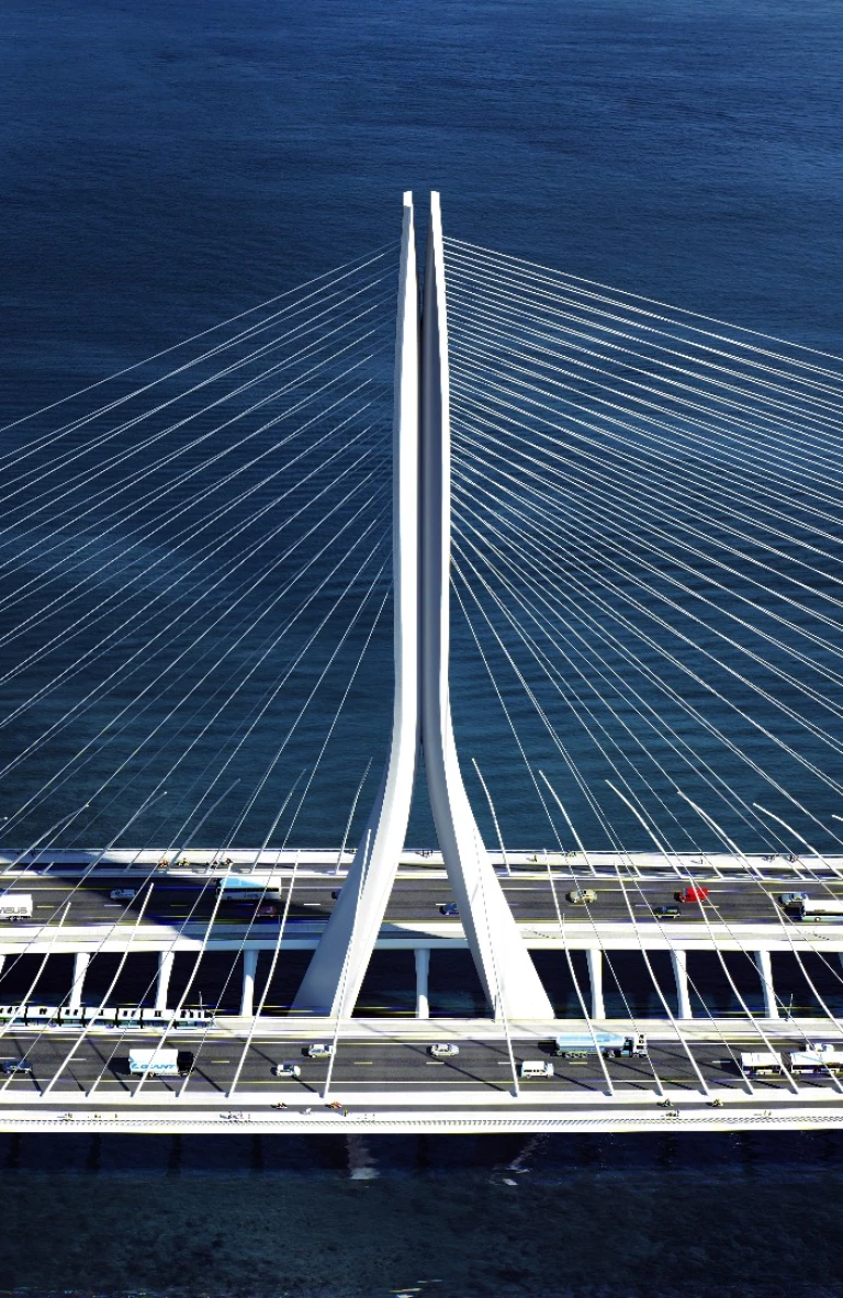 Work begins on world's longest single-mast, asymmetric cable-stayed bridge