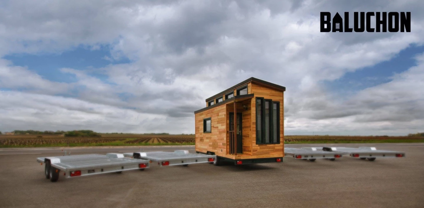Lightweight tiny house provides a towable home for two