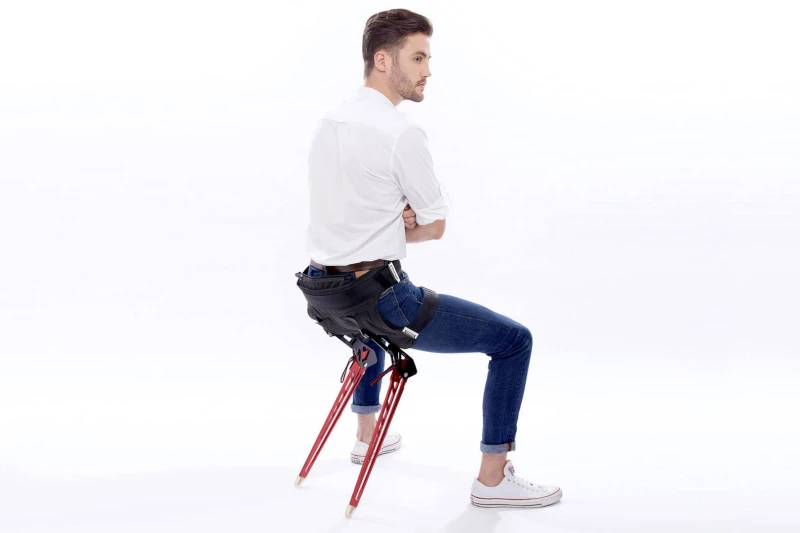 Lex folding wearable chair lets you take a seat anywhere