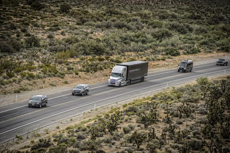 Autonomous Freightliner Inspiration truck makes a splash at the Hoover Dam