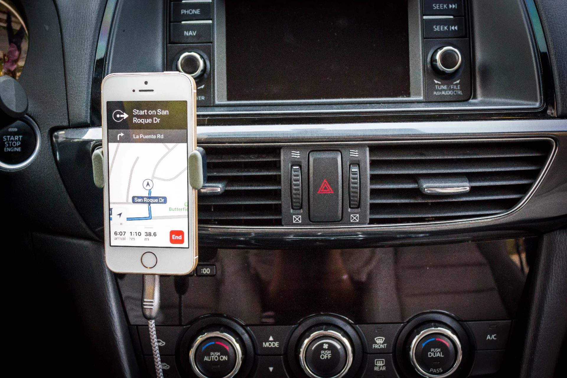 Rotating charger cable stays flexible to avoid the fray