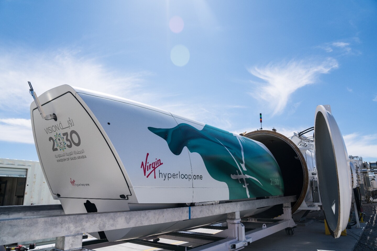 Virgin Hyperloop One shows off shiny new passenger pod for Saudi Arabia