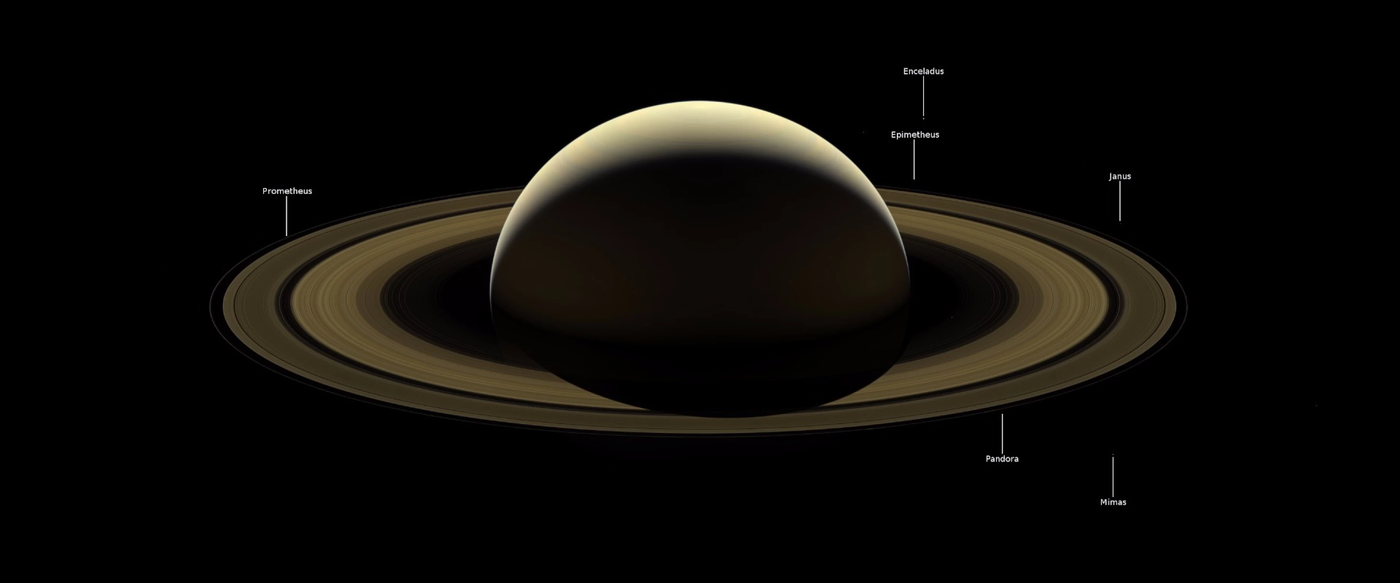 Farewell image of Saturn stitched together from final Cassini orbit