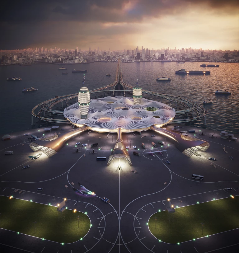Futuristic "Spaceport Japan" concept floated for Tokyo Bay