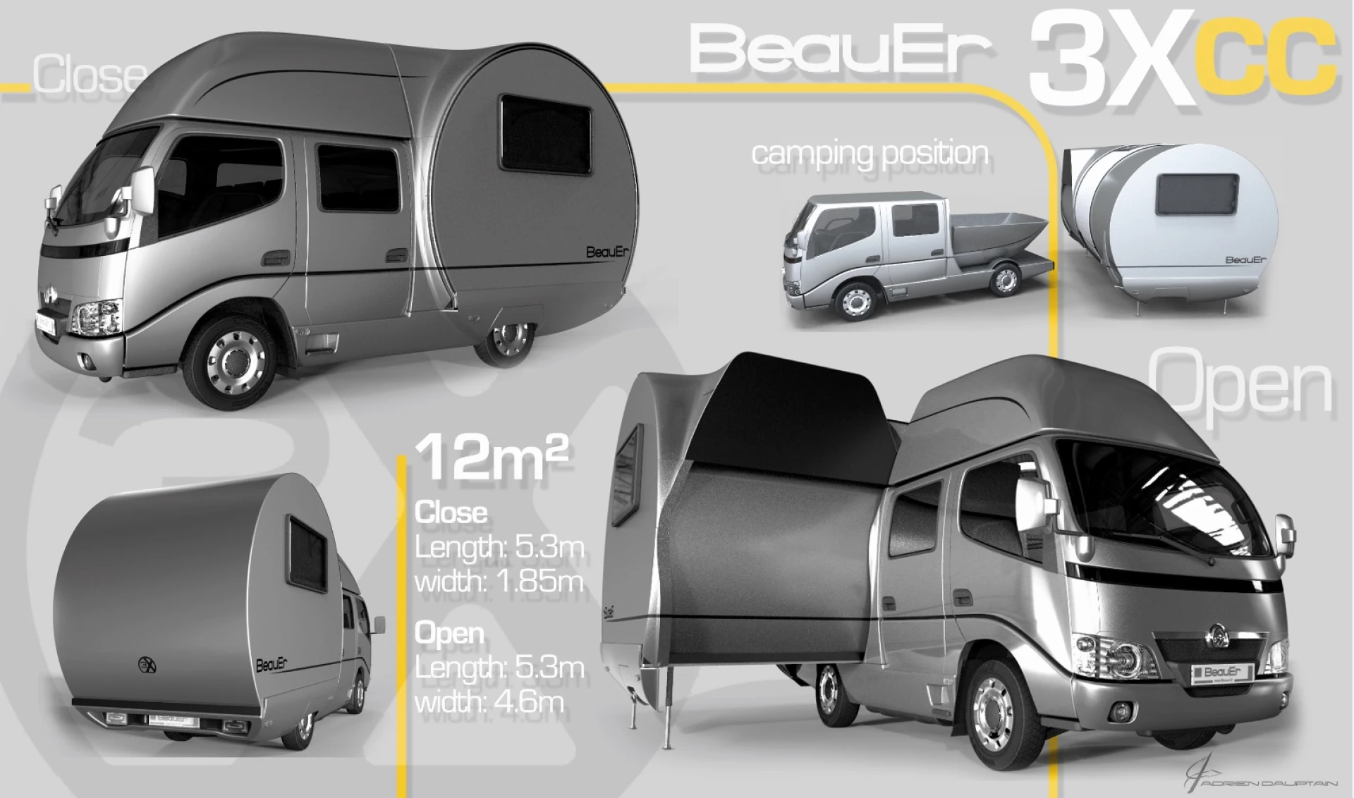 Beauer 3X expandable teardrop trailer gives you 3x the space