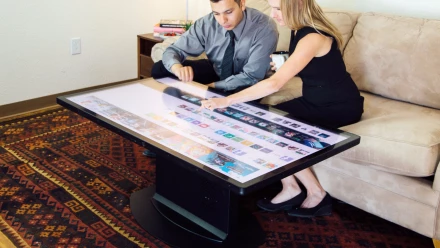 4K multitouch coffee table supports “tangible” objects