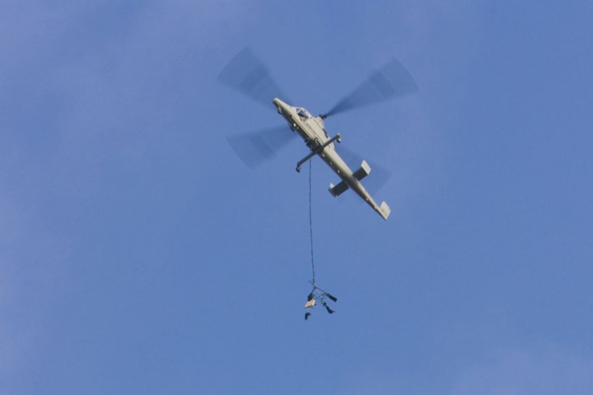 Unmanned helicopter demonstrates impressive cargo airdrop