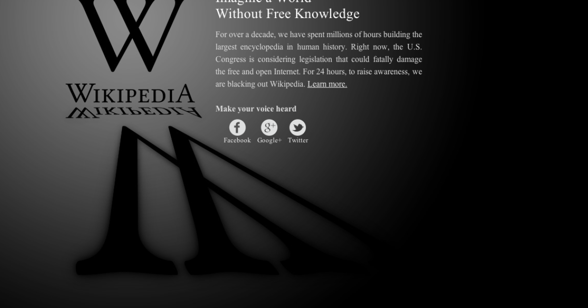 Web goes dark in SOPA protest