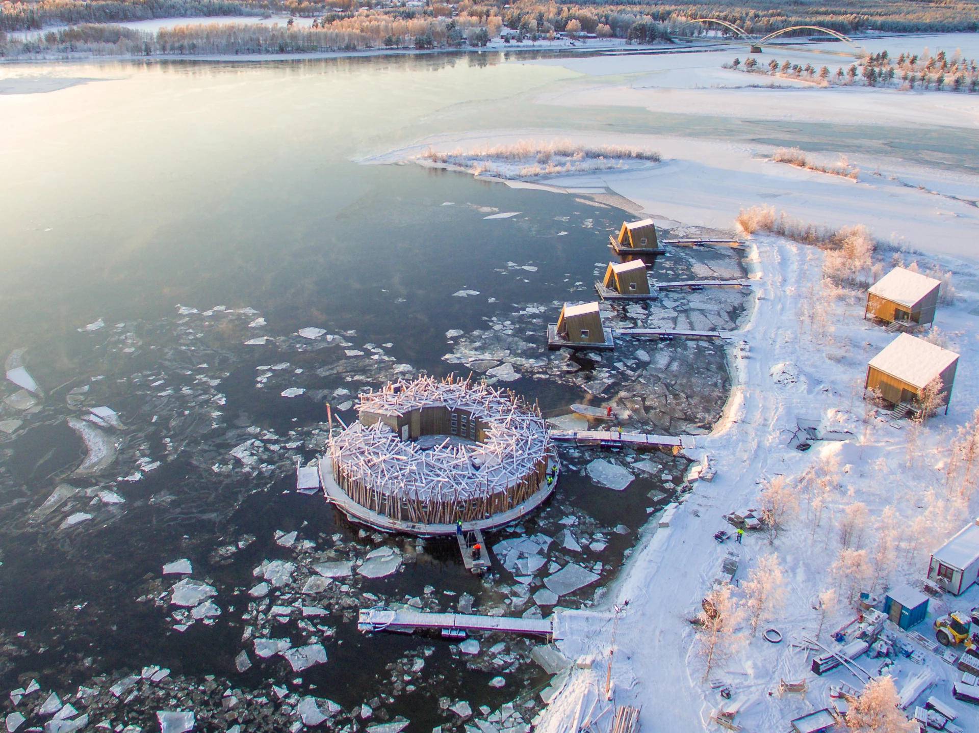 Swedish floating hotel lets hardy visitors take a chilly dip