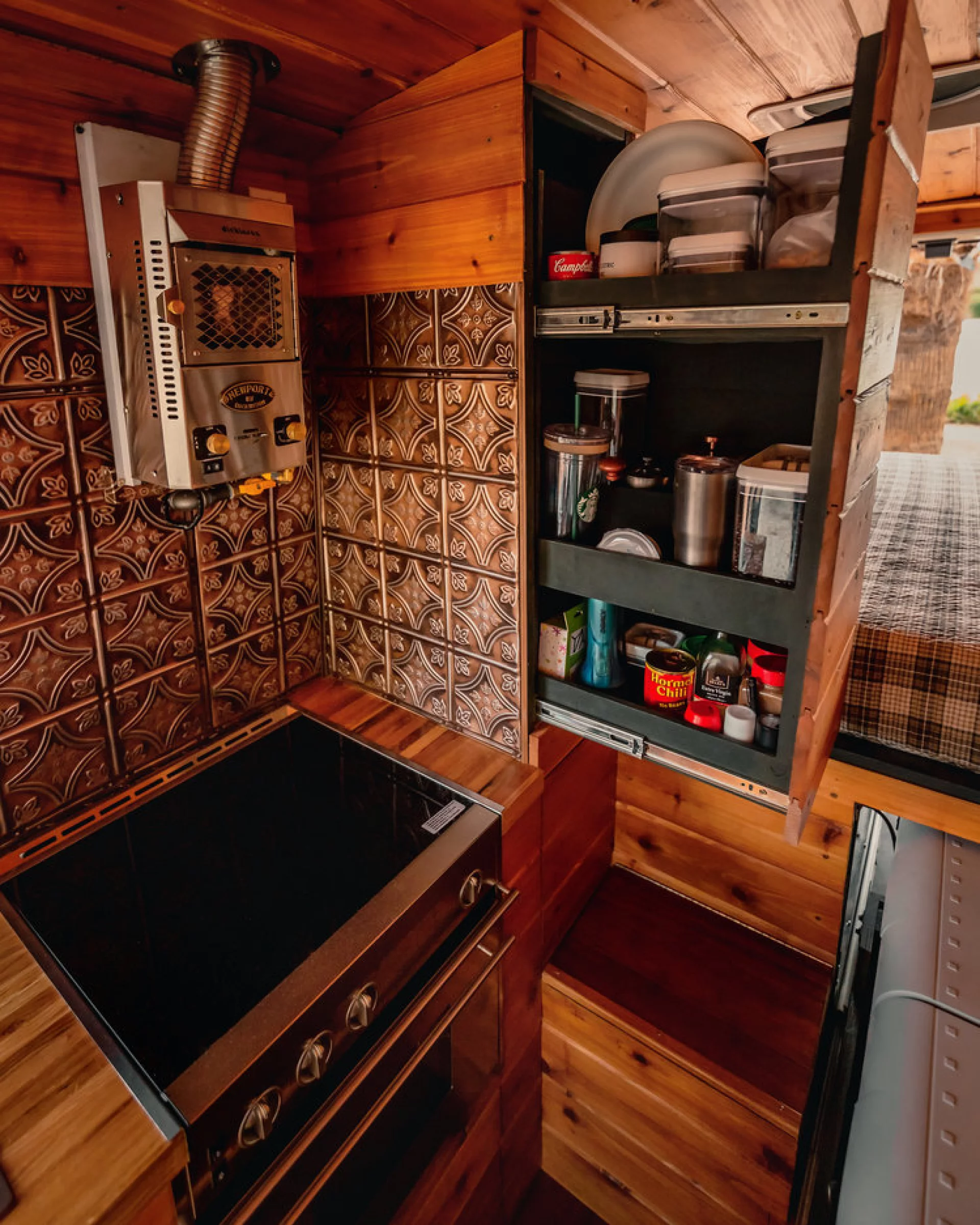 Stylish camper van fills downtime with slide-out foosball and indoor ...