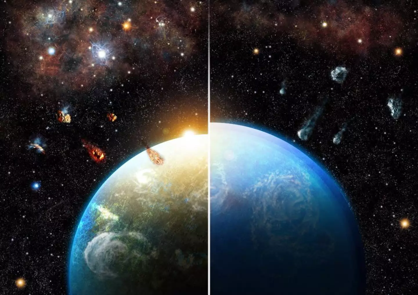 Massive star may be the reason Earth isn't a waterworld