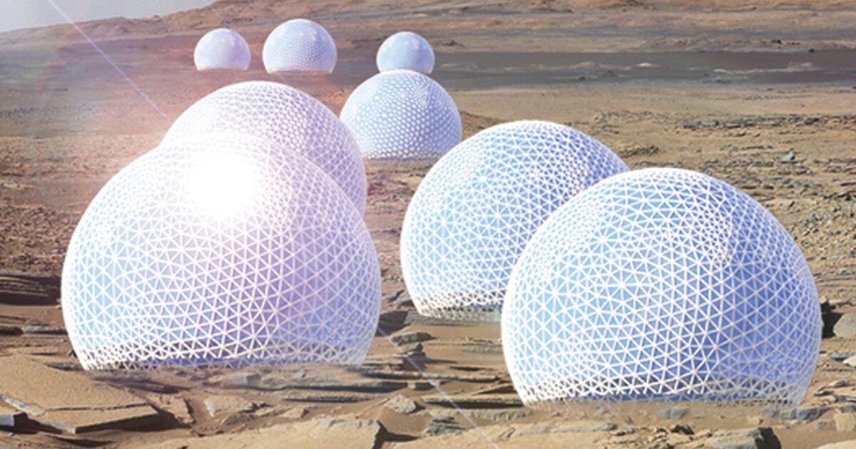 MIT's prize-winning Mars city concept topped by domed tree habitats
