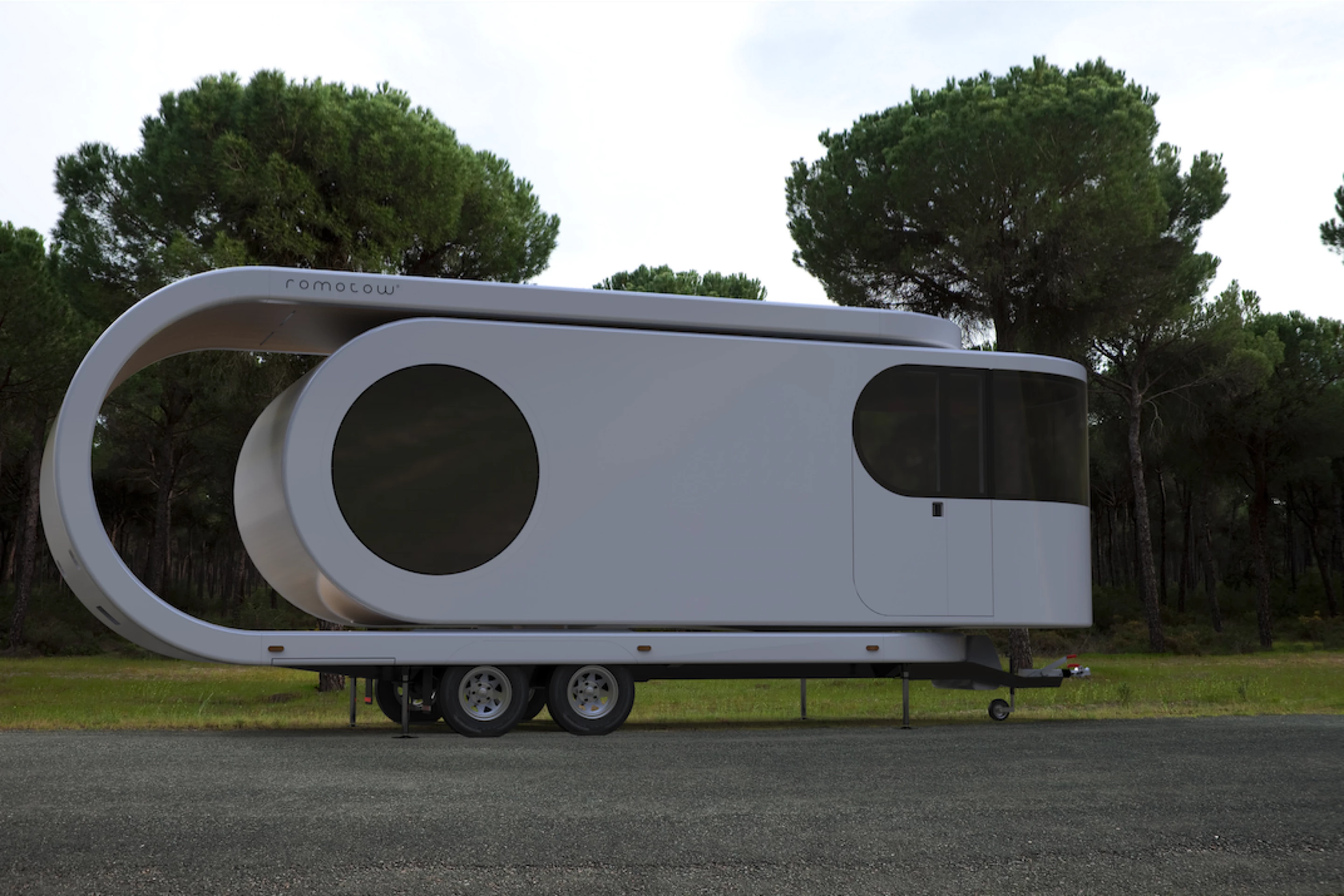 Otherworldly Romotow rotating caravan finds its way to this world