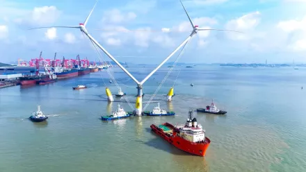 Giant dual-rotor wind turbine takes to the seas in China