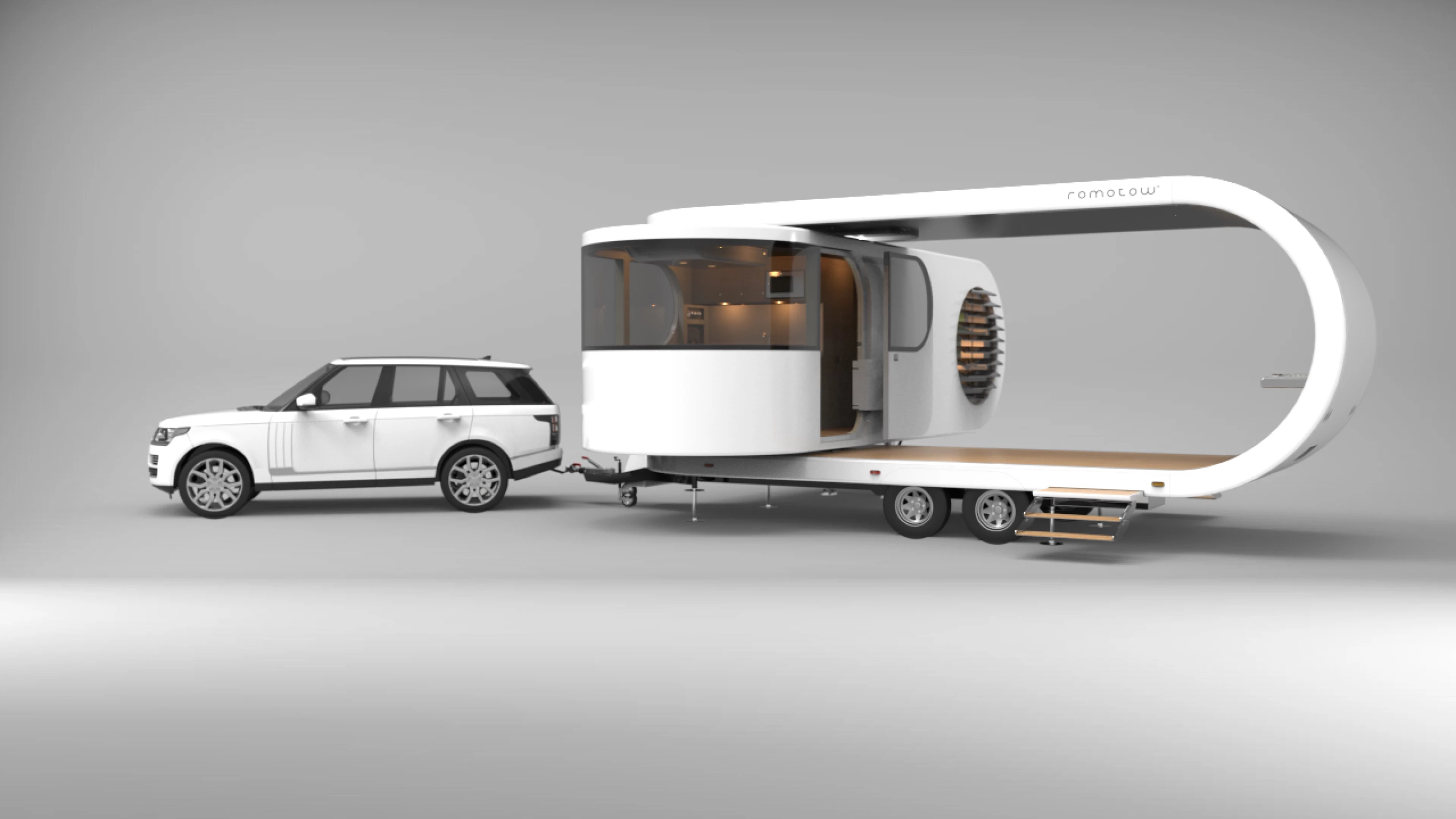 Otherworldly Romotow rotating caravan finds its way to this world