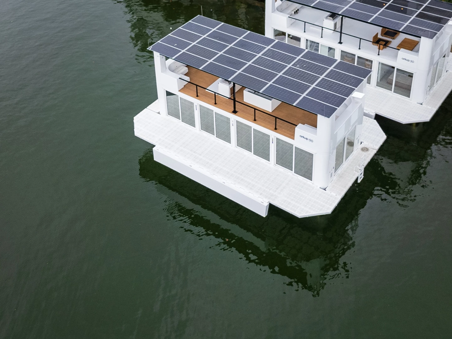 Futuristic floating home uses its sea legs to rise above the waves