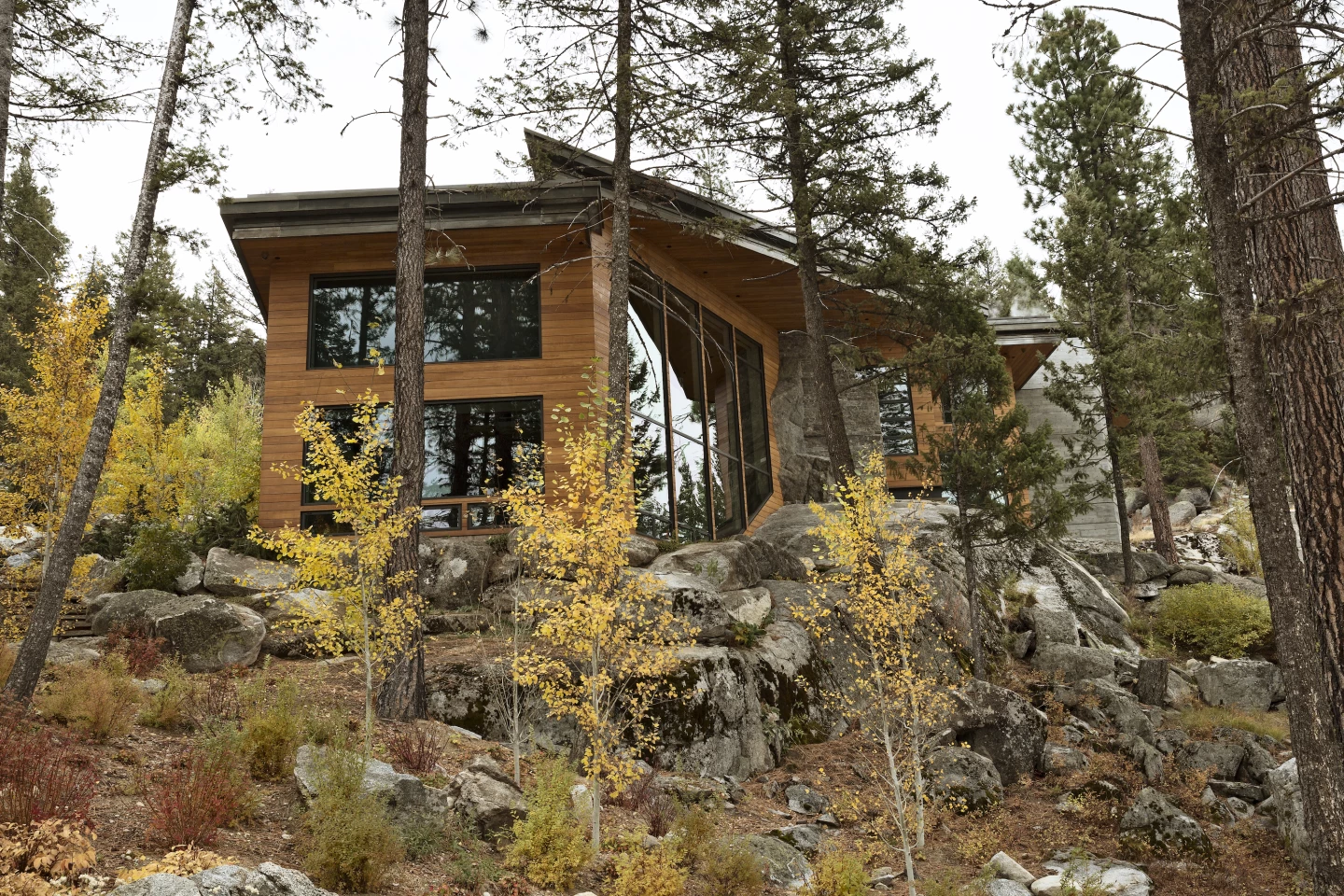 Magnificent lakeside Cliff House is cavernous inside and out