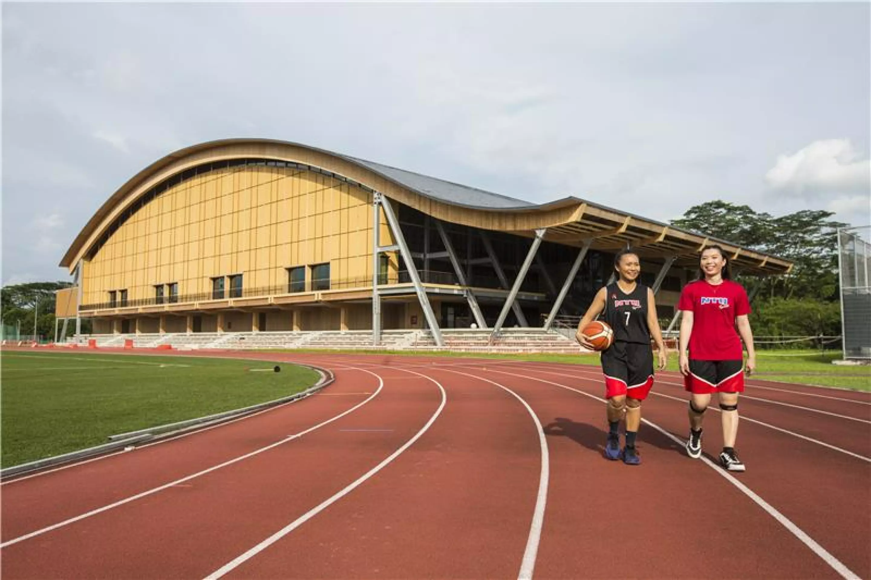 Wooden sports hall rides The Wave of sustainable design