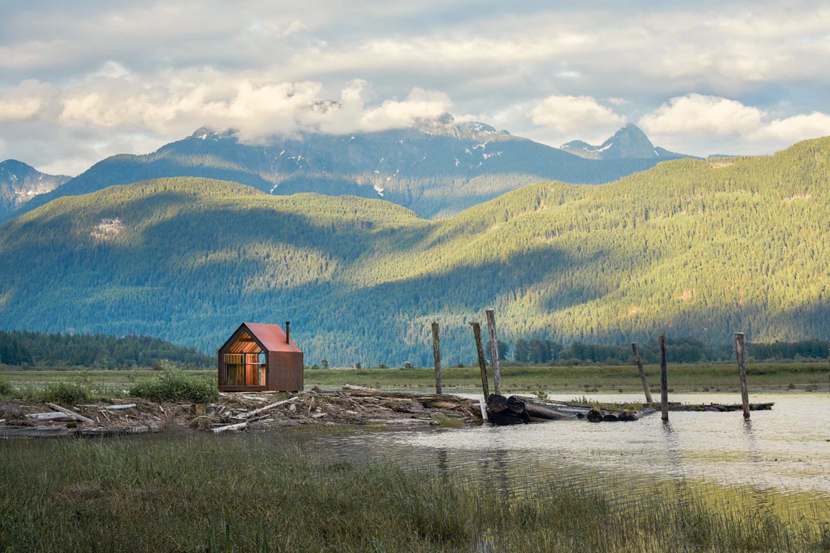 Rusted cabin serves as attractive workspace and shelter
